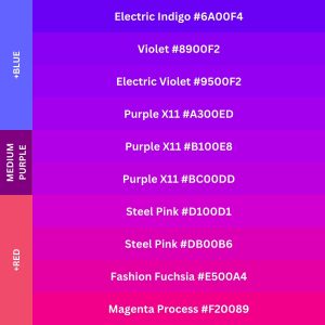 90+ Shades of Purple with Names, Hex, RGB, & CMYK