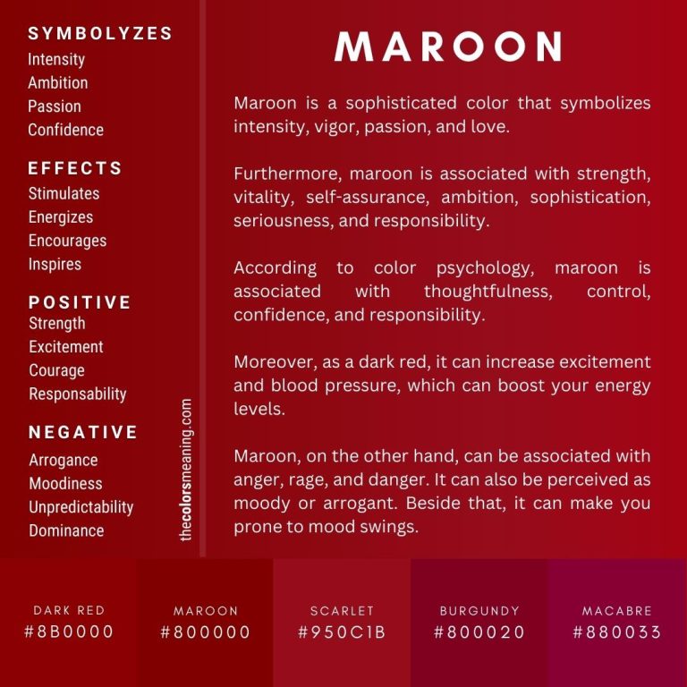 Meaning of the Color Maroon and Its Symbolism (+70 Colors)